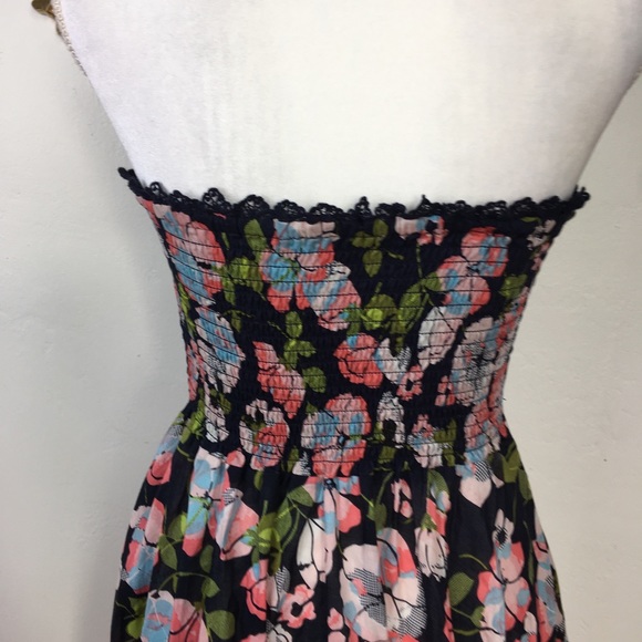 American Rag | Dresses | American Rag Floral Print Navy Strapless Dress ...